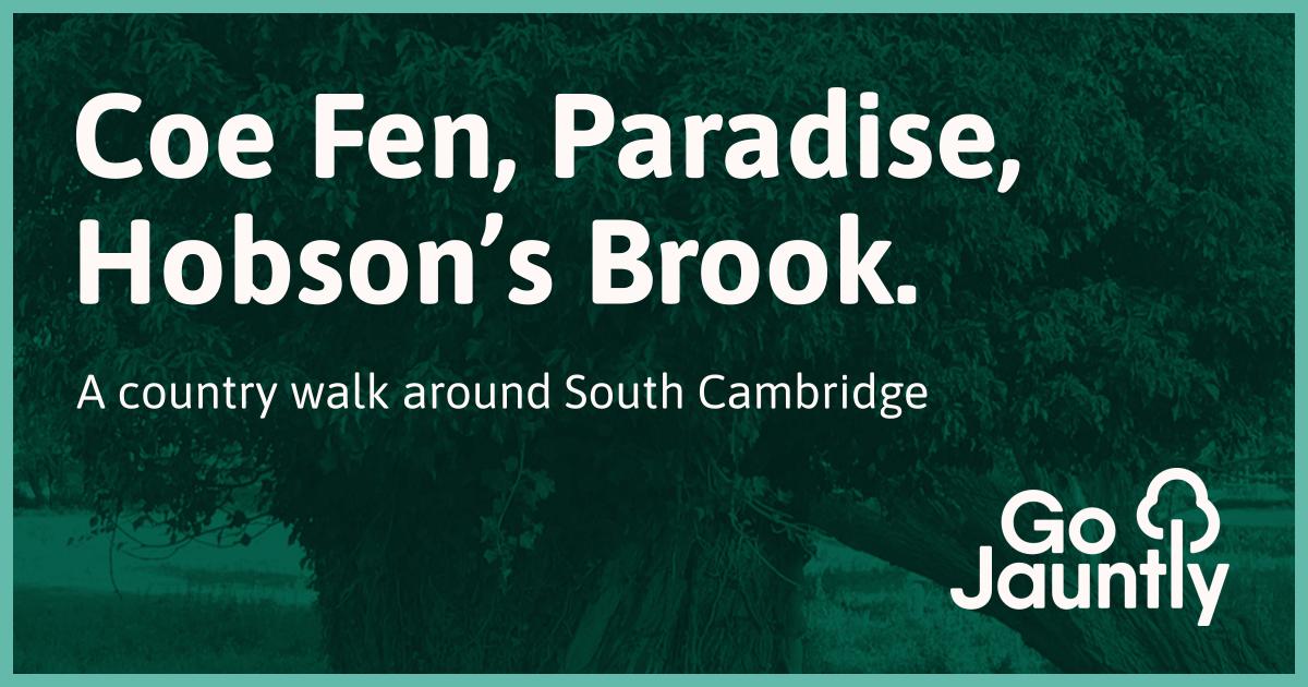 Coe Fen, Paradise, Hobson’s Brook. - Go Jauntly